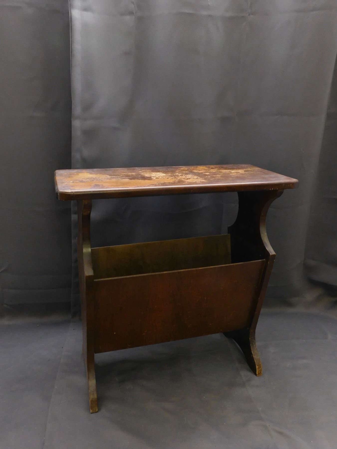Wooden Magazine Rack Table *needs refinishing*