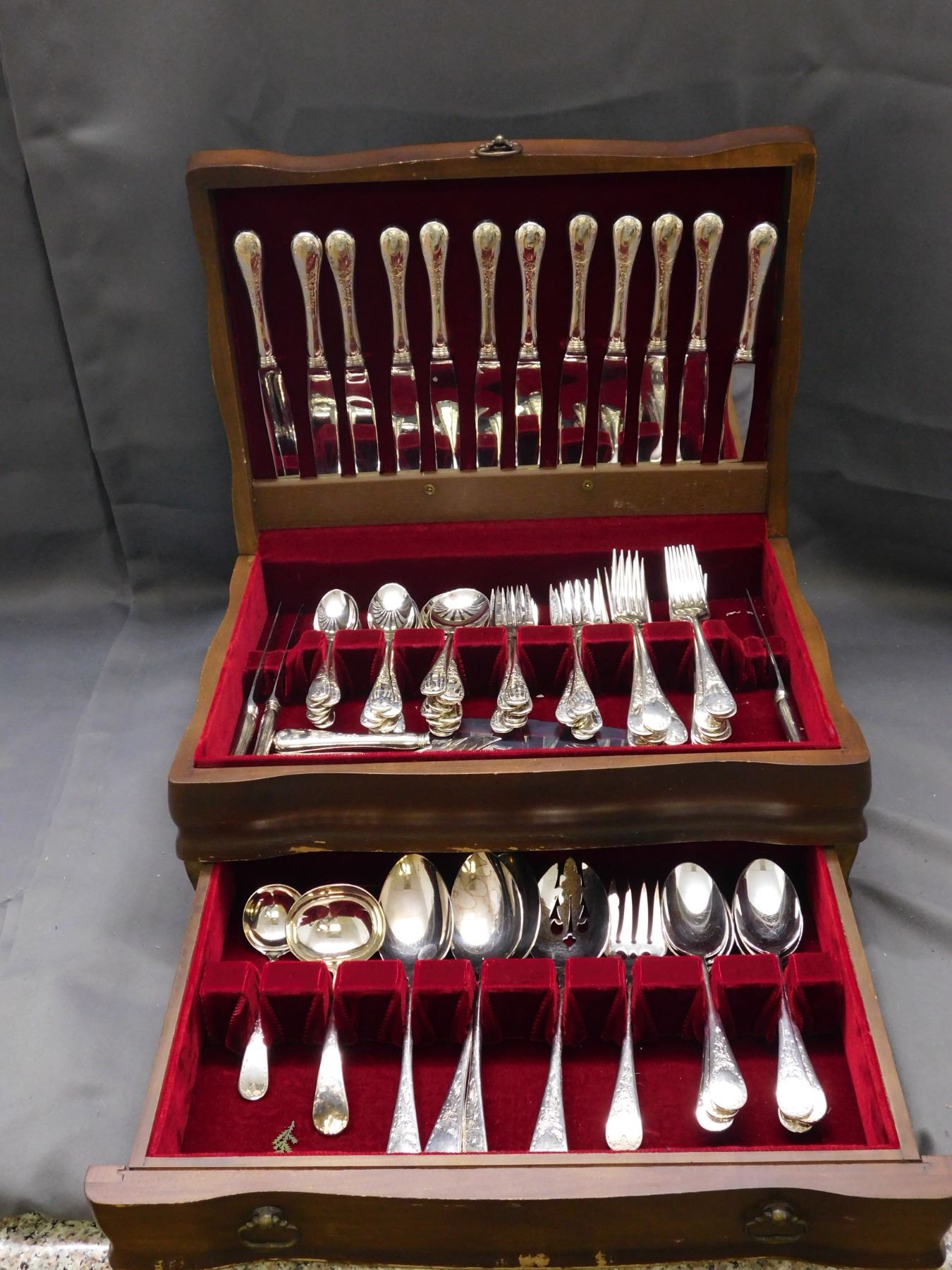 80+ pcs Birks Regency Plate Queen Mary Flatware Cutlery in Presentation Box