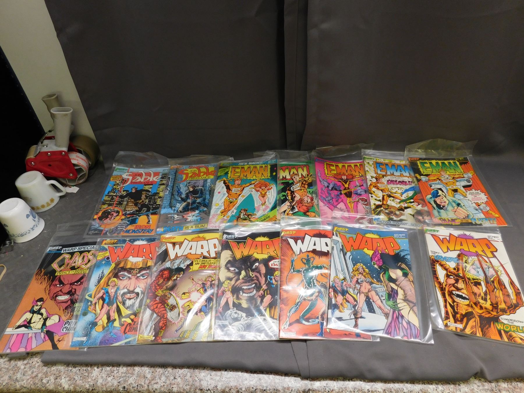 Lot of First Comics WARP, E-MAN, Sable Vintage Indie Comic Books