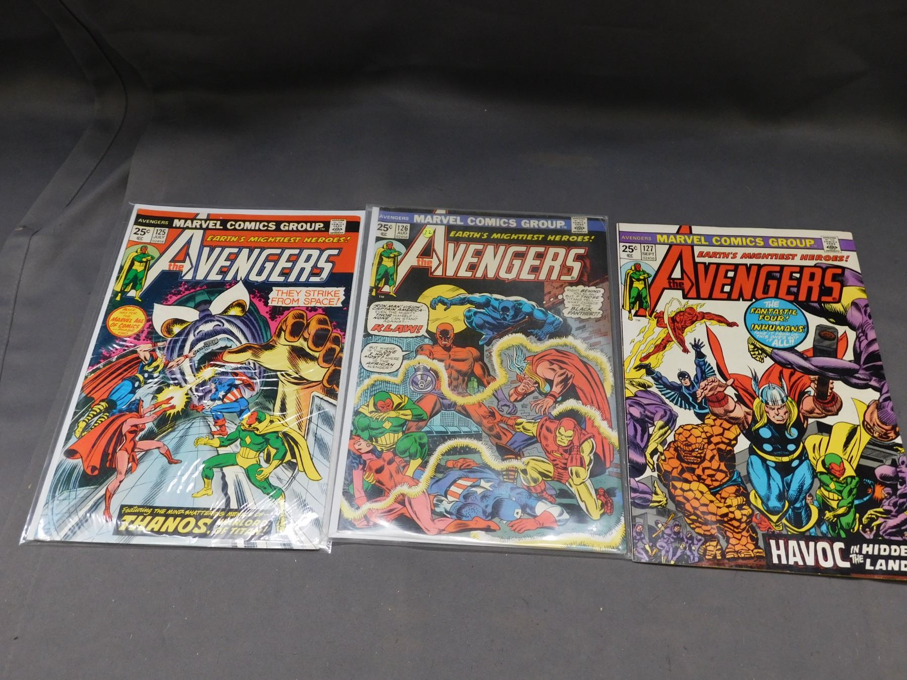 Lot of 3 Avengers # 125-127 Marvel Comic Books