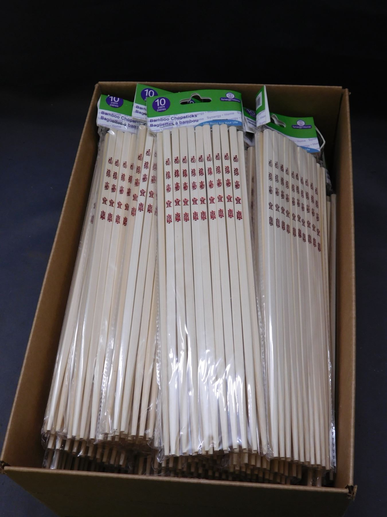 35 NOS Bamboo Chopsticks Packs 10 Pairs Per Pack