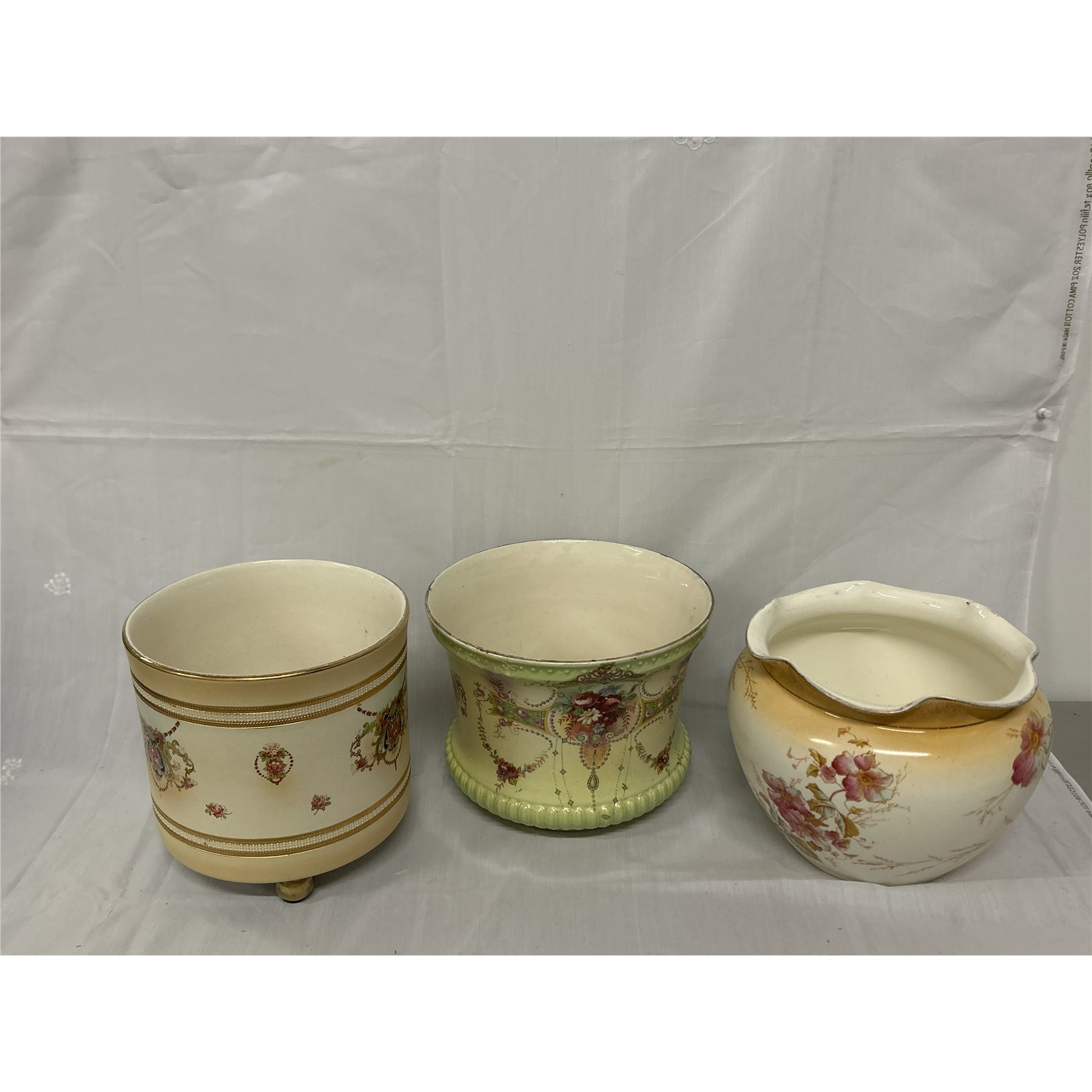 3 Vintage Antique Plant Pots Rococo England, unmarked, misc