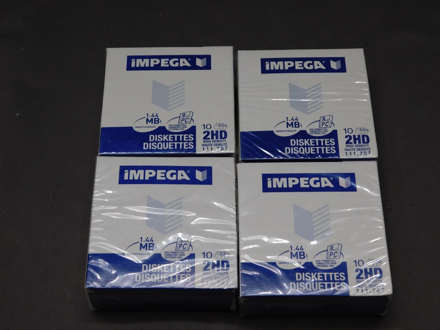 Lot of 4 iMPEGA Diskettes 10 2HD 1.44MB SEALED