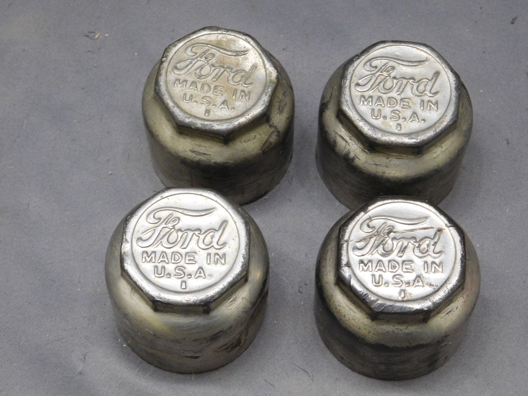 Lot of 4 Ford Center Wheel Caps circa 1920s