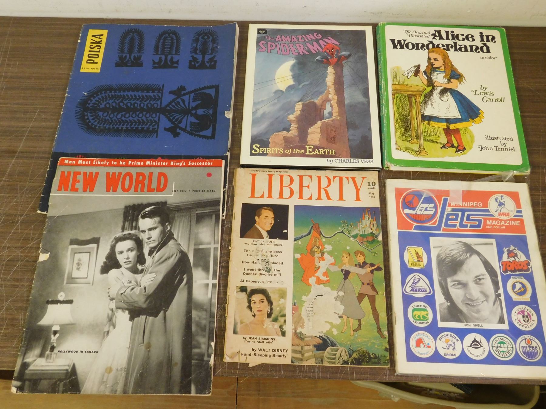 Lot of 6 Vintage Magazines, Alice In Wonderland, Spirits of the Earth ...