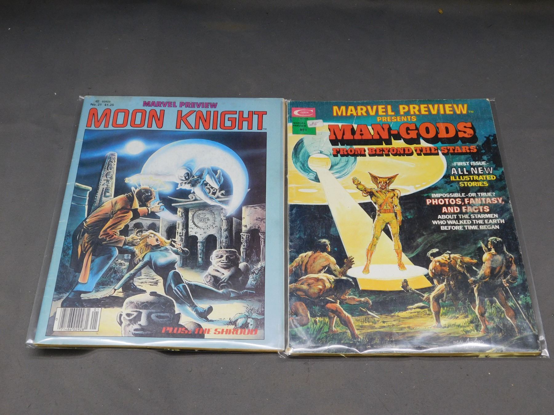Lot of 2 Marvel Preview Moon Knight and Man-Gods From Beyond The Stars