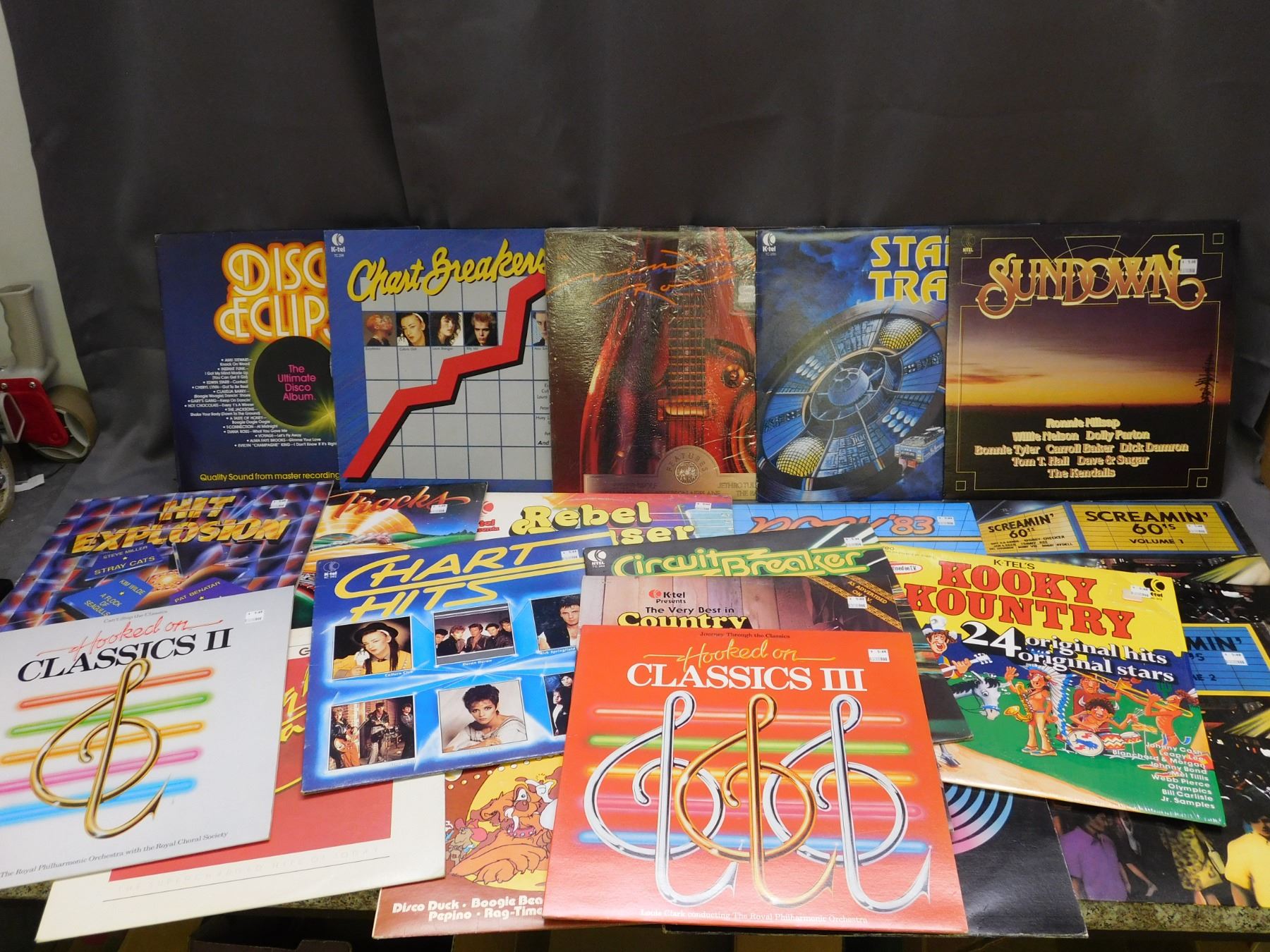 Lot of 20 Vinyl Records LPs K-Tel Compilation