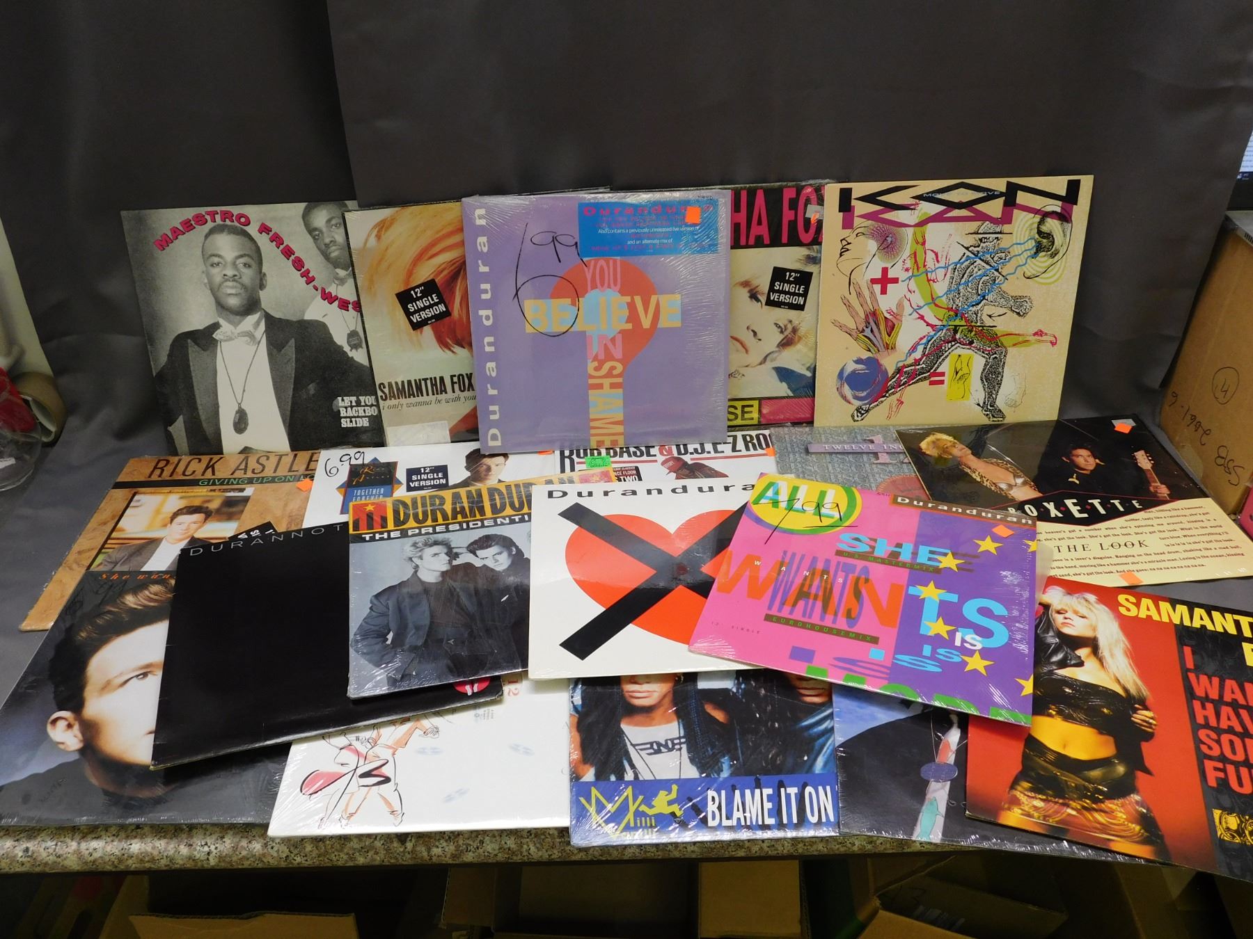 Lot of 19 1980s Vinyl Records 12" Singles Duran Duran, Rick Astley ...