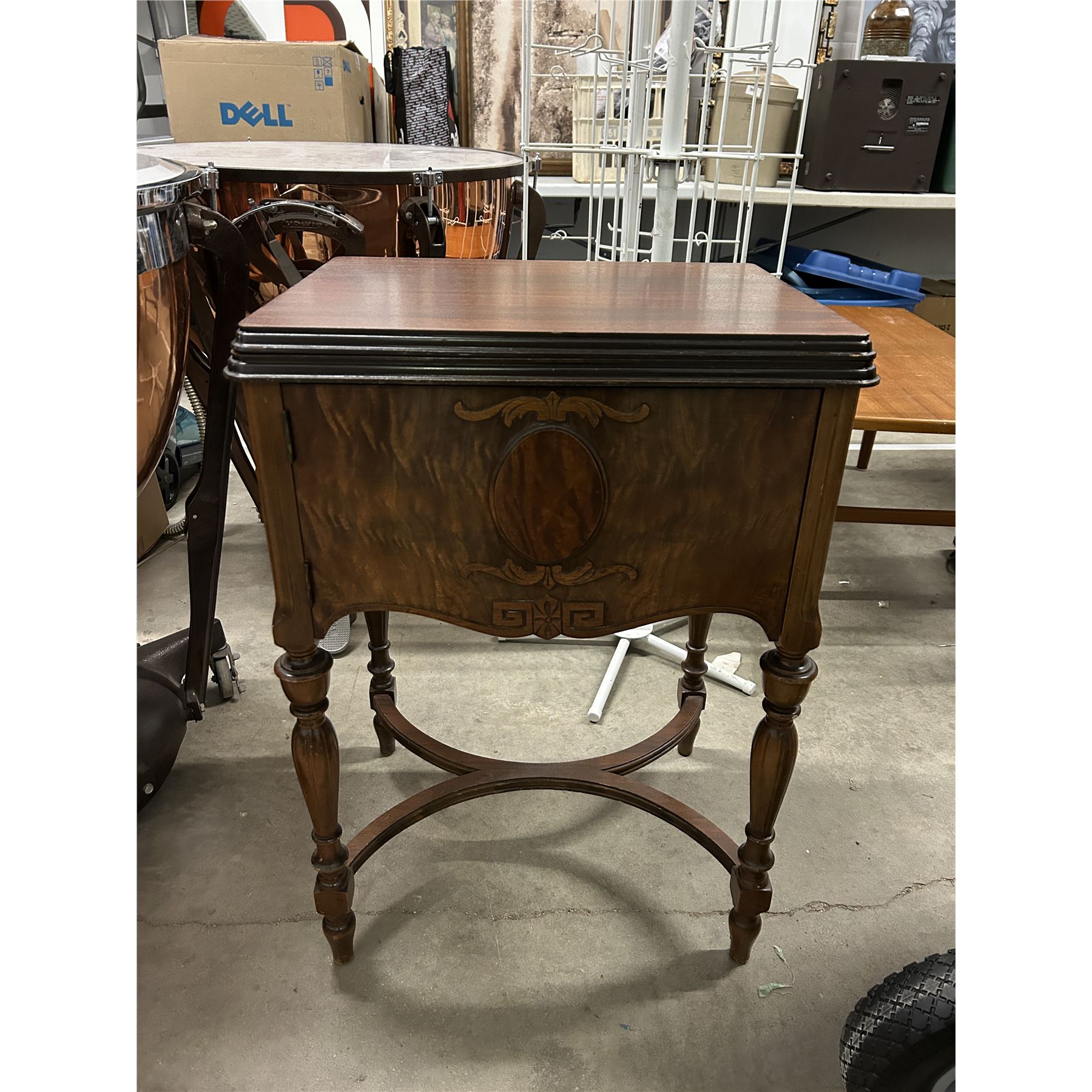 Small Solid Wooden Sewing Table Vintage
