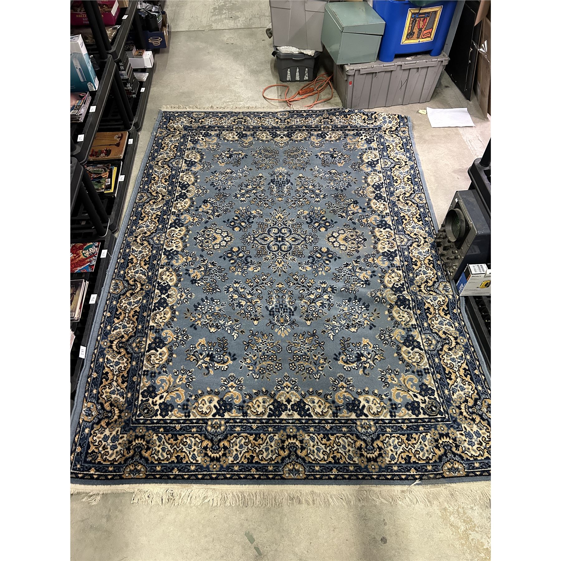 Blue and White Ornate Carpet Persian / Oriental?