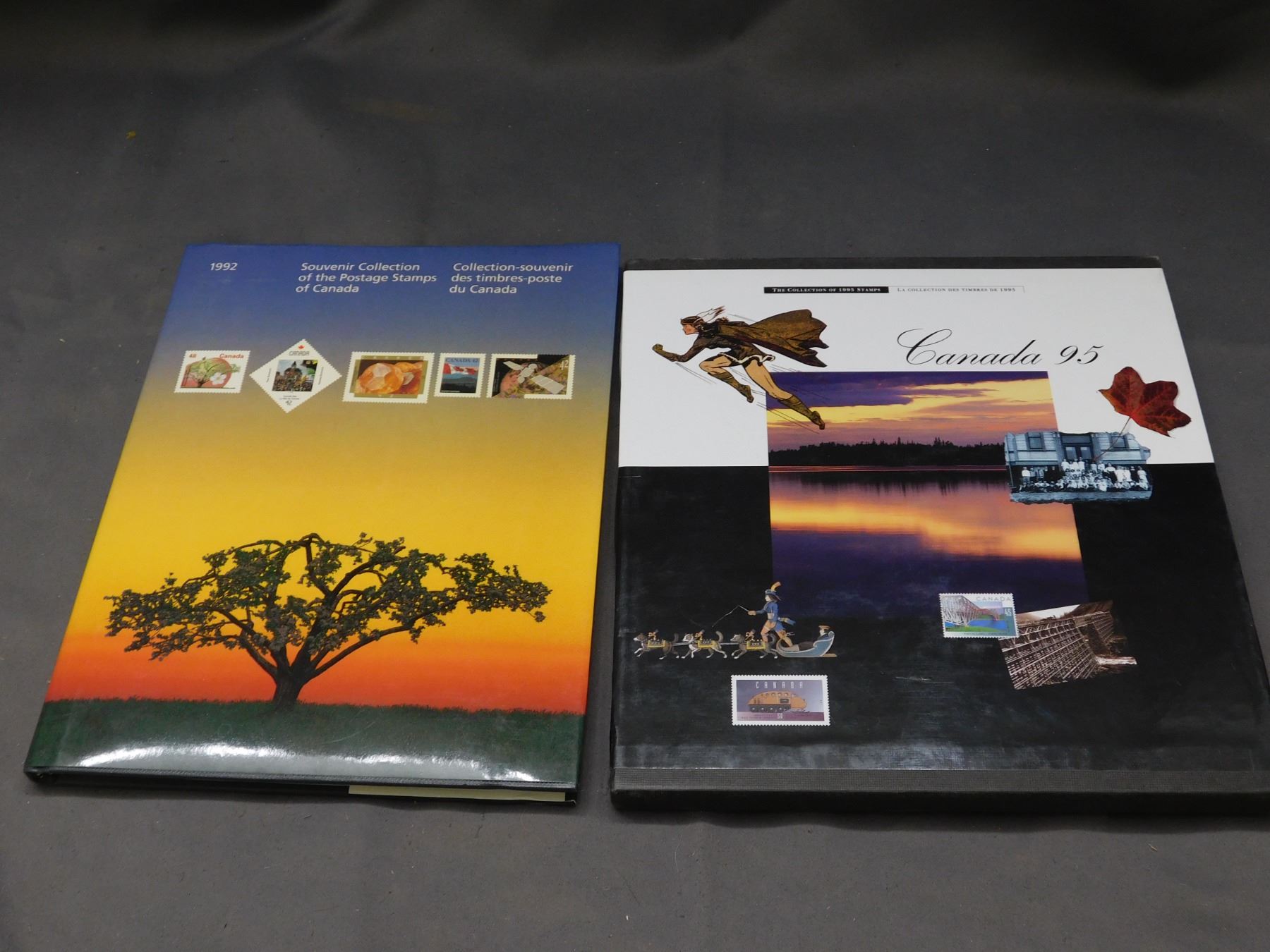 Lot of 2 1992, 1995 Canadian Souvenir Stamp Collection Books