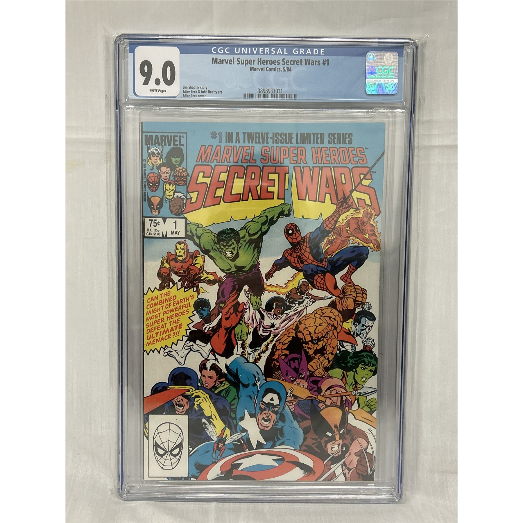9.0 Marvel Super Heroes Secret Wars #1 5/84 CGC Universal Grade Comic