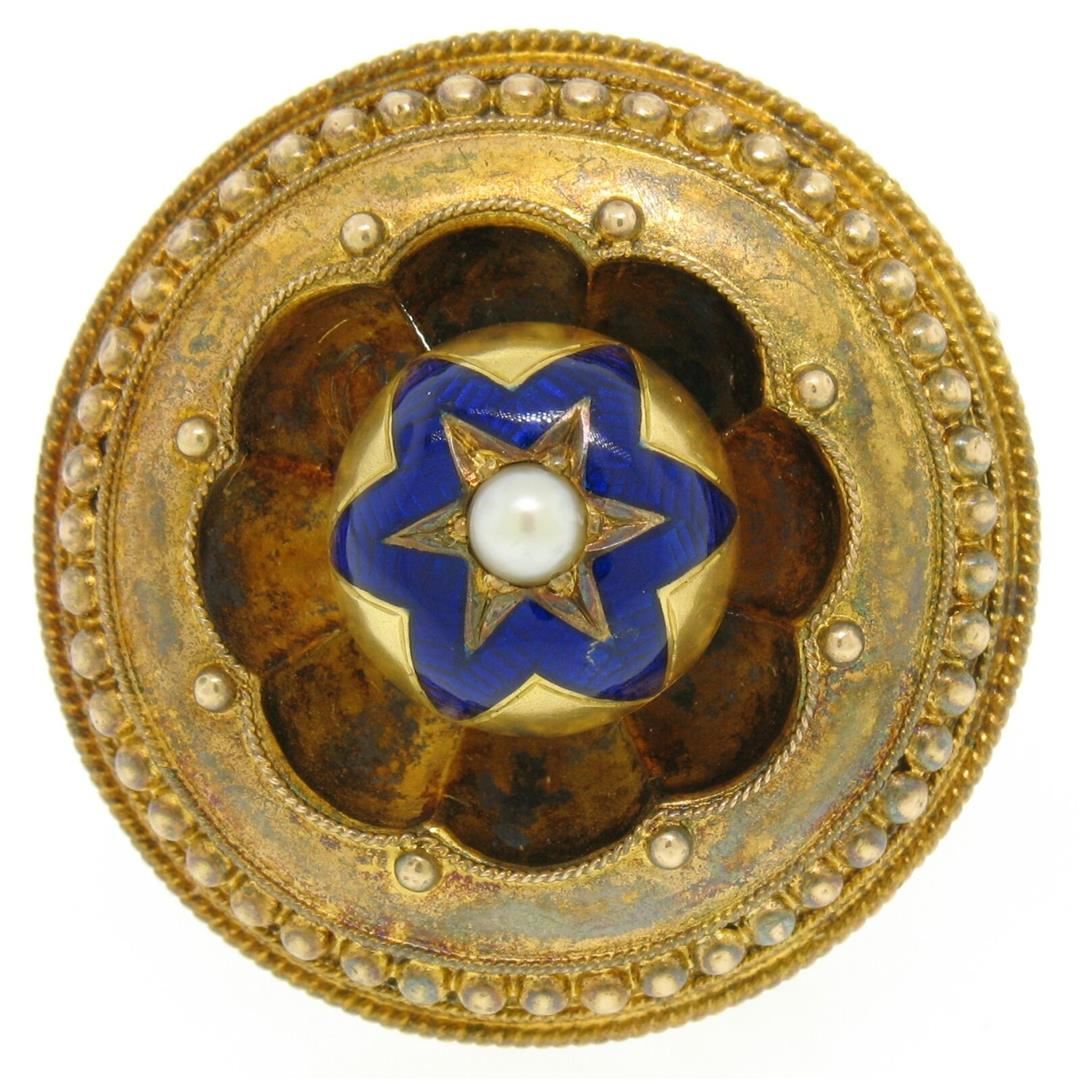 Antique Victorian Etruscan 15k Solid Gold Hair Picture Locket Brooch ...