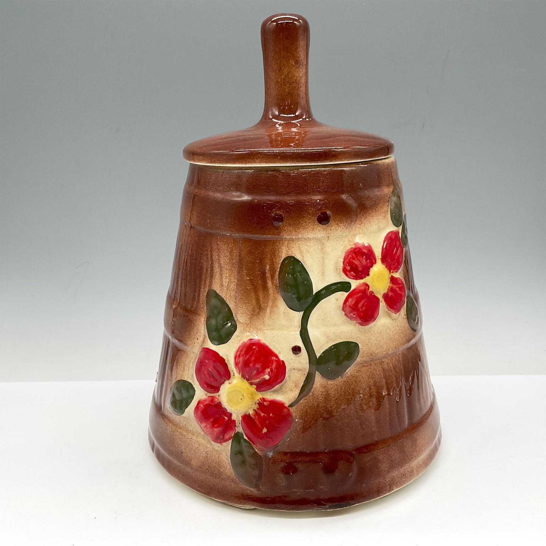 Vintage Pottery Cookie Jar, Butter Churn