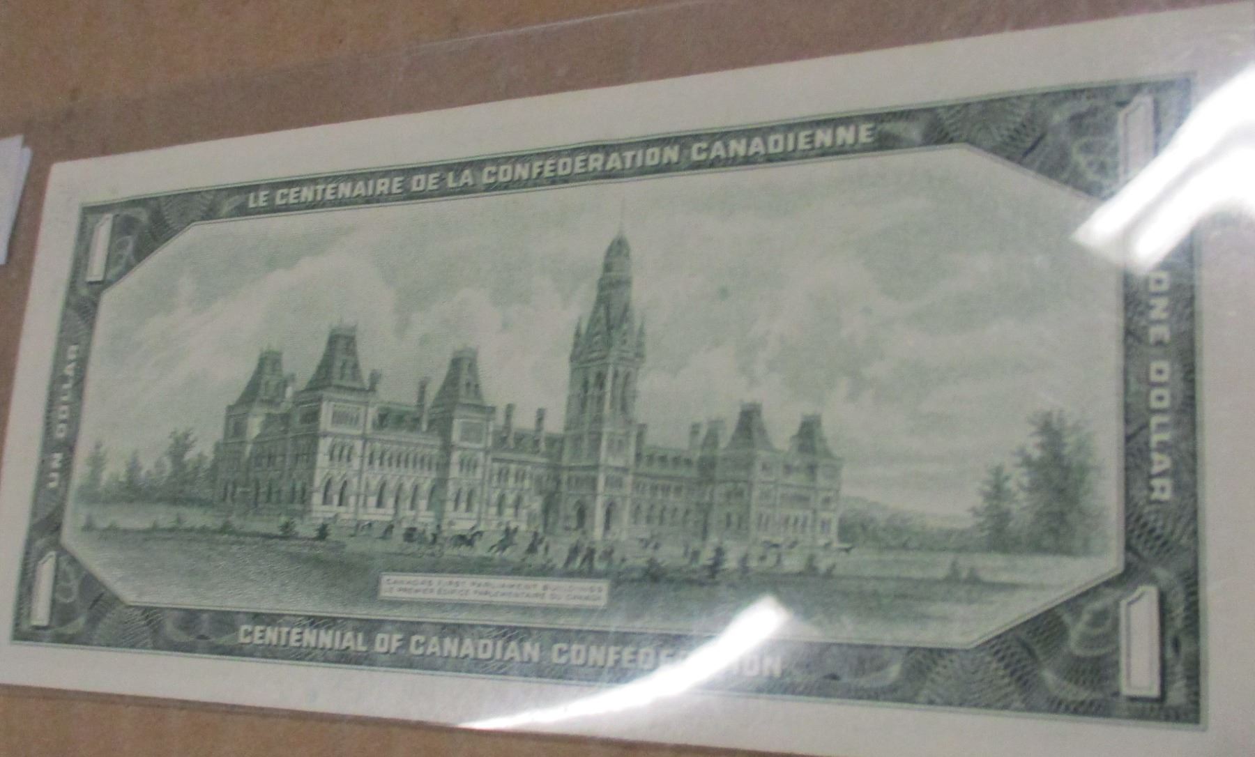 1967 NO SERIAL NUMBER CANADA CENTENNIAL DOLLAR BILL