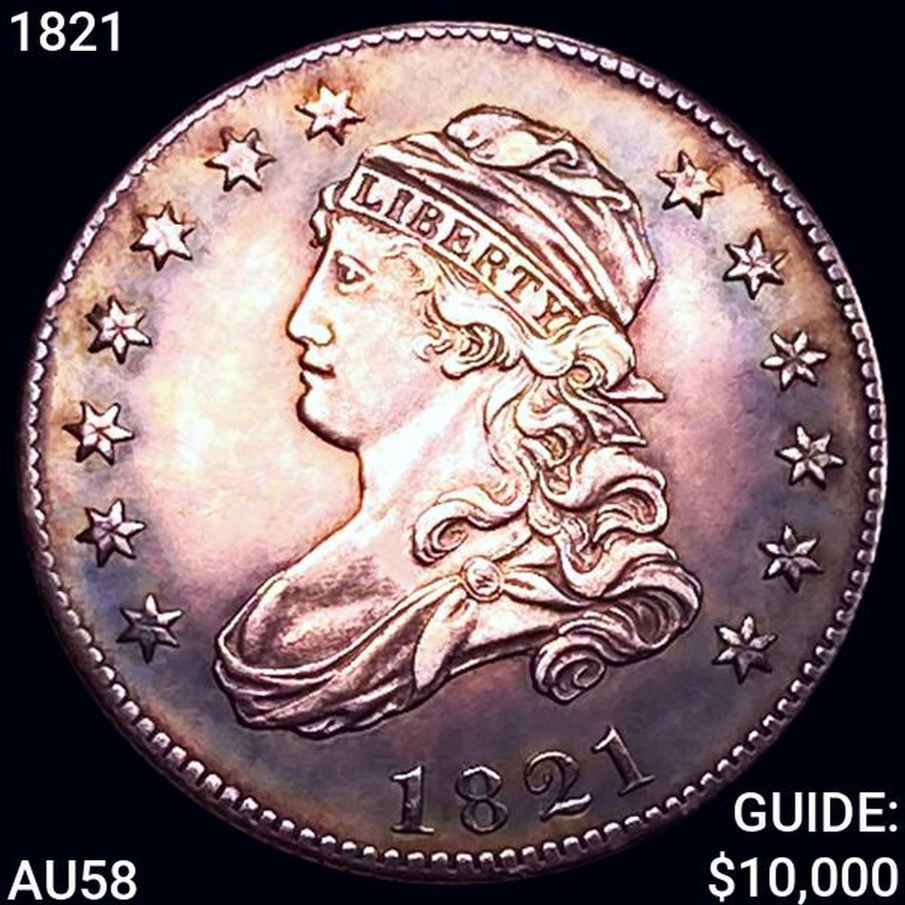 1821 Capped Bust Quarter CHOICE AU