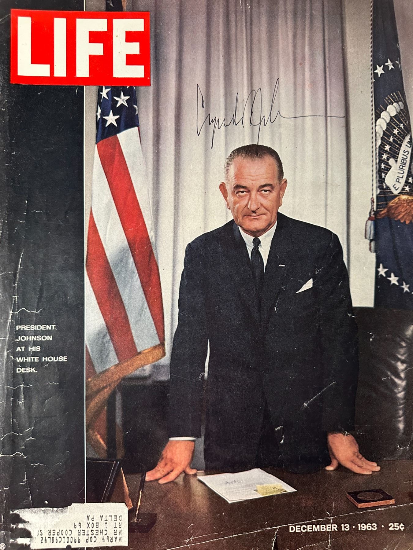 Lyndon B. Johnson Autographed Life MAGAZINE