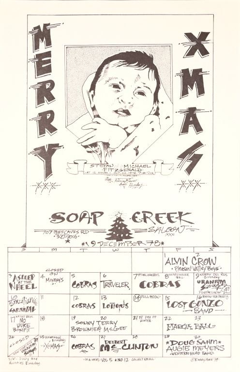 Soap Creek Saloon Calendar December '78- Kerry Awn
