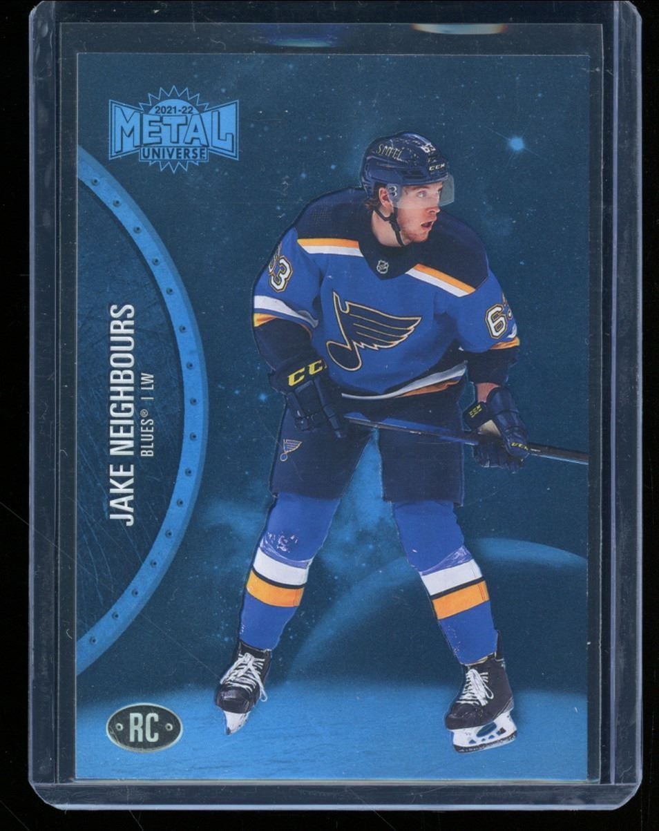 2021-22 Metal Universe Blue Spectrum #198 Jake Neighbours Rookie Card