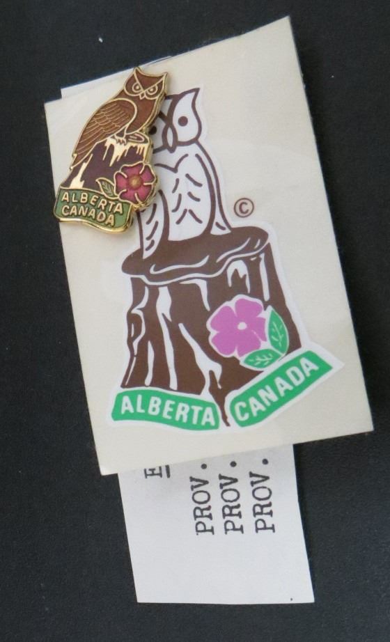 Alberta Canada Horned Owl Enamel Collector Pin