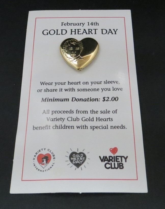 Gold Heart Day Feb 14th Collector Pin