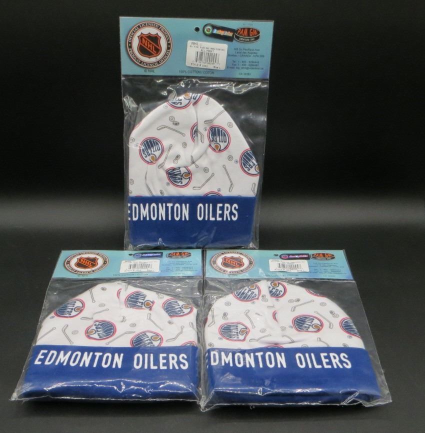 3 New Edmonton Oilers Baby Beanie Toques Hats