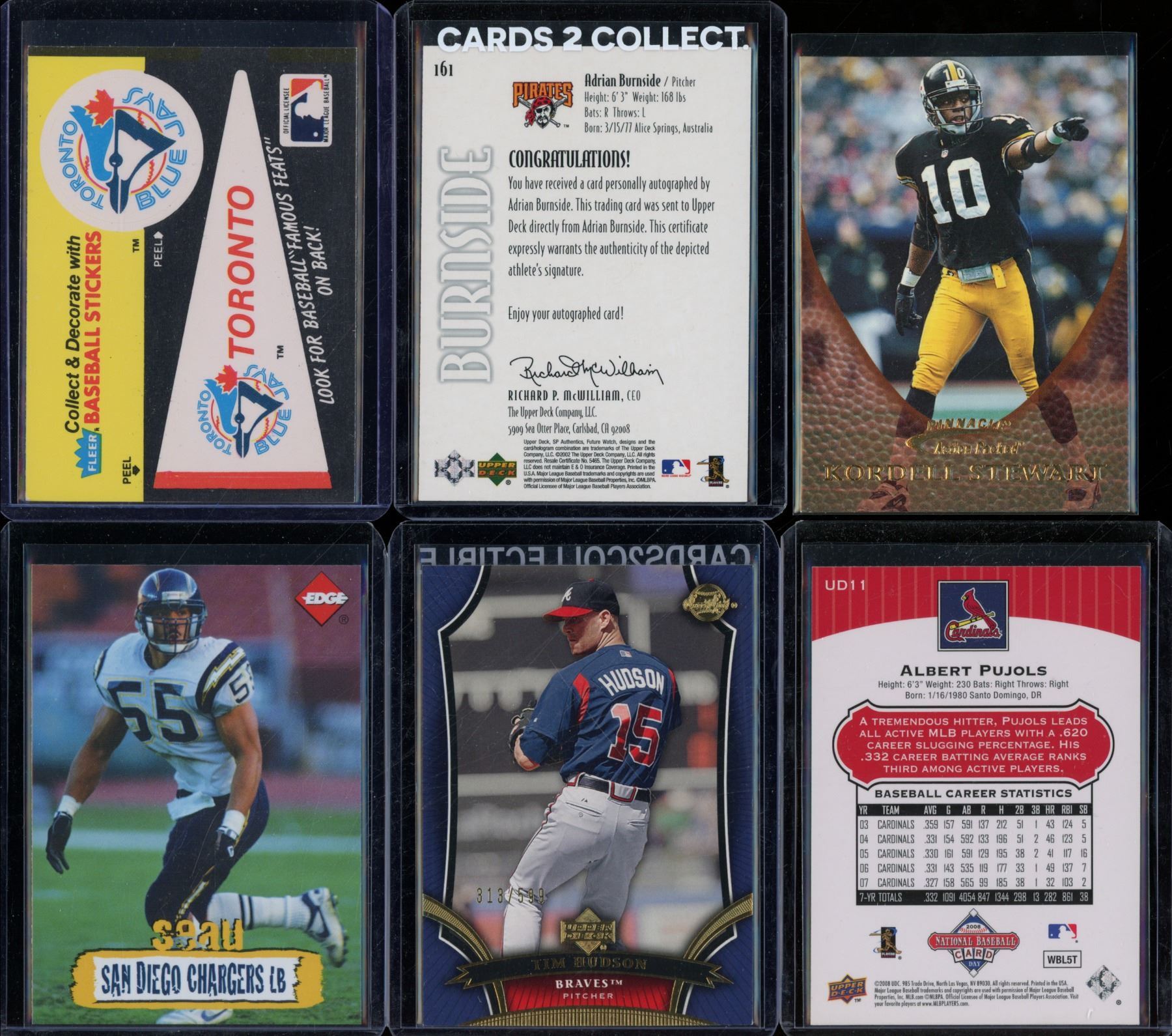 Lot Of 6 Football & Baseball Cards