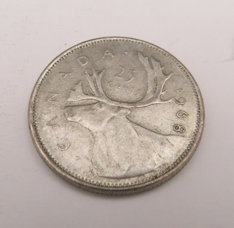 1968 Canadian Silver Quarter (non-magnetic)
