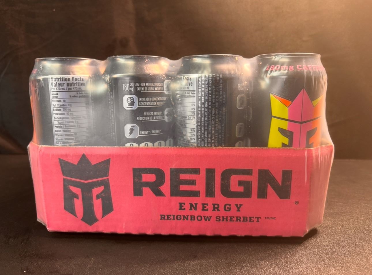1 Case of Reign Energy Drinks - Reignbow Sherbert - 12 Cans Included ...