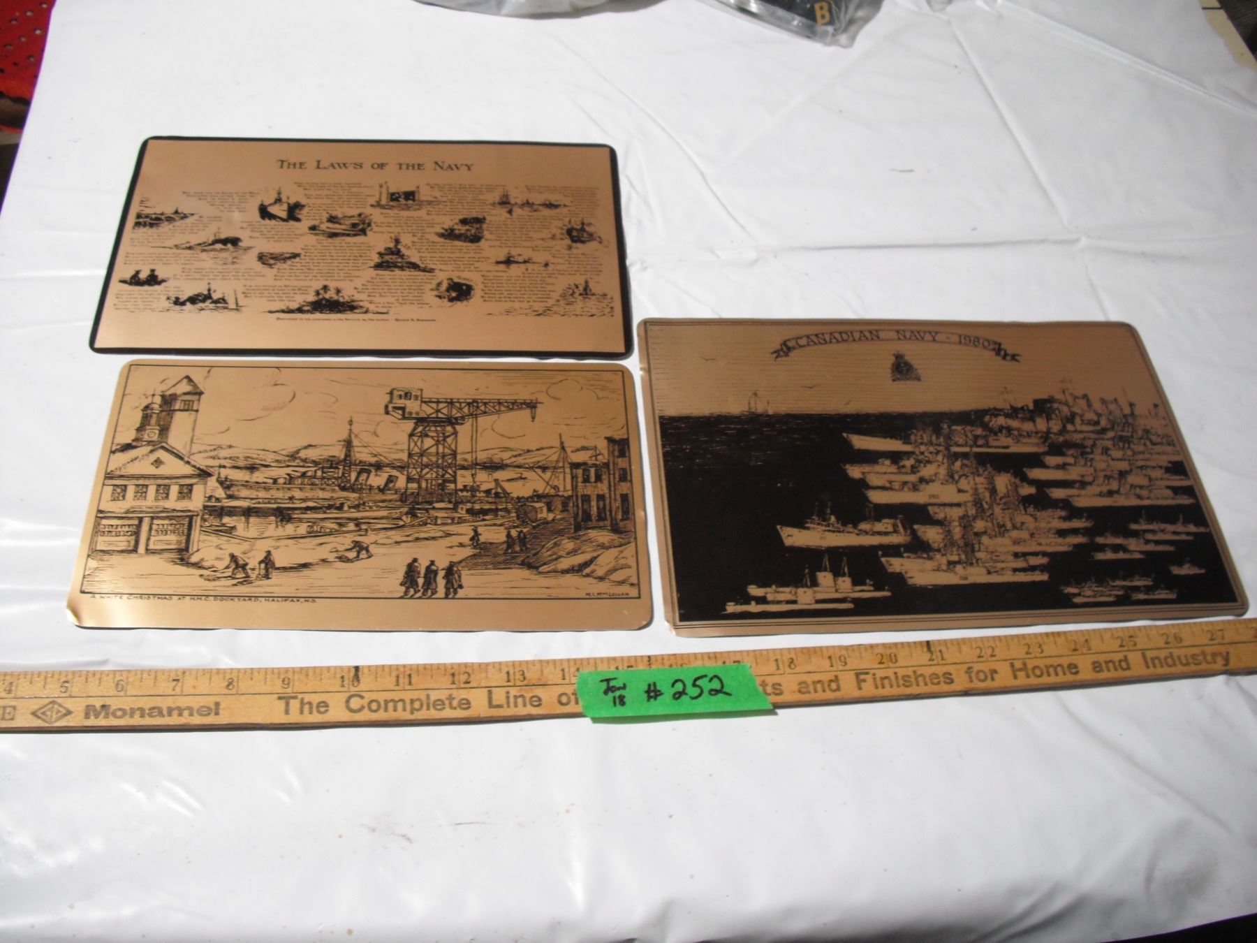 three canadian navy, HMC dockyard posters/stickers (backside sticky ...
