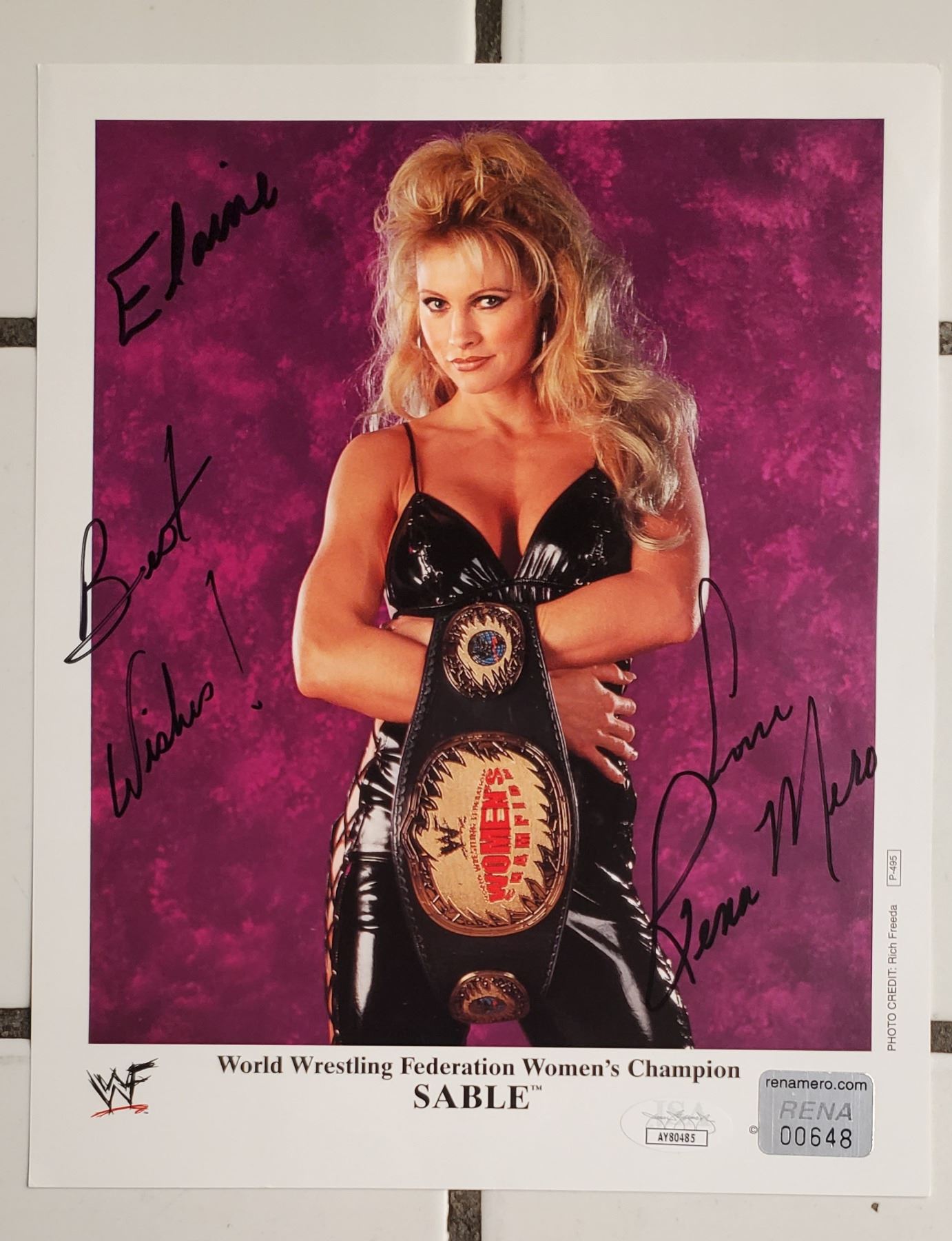 Sable, Playboy Cover Model. WWF, WWE. Signed 8x10 Photo. JSA COA.