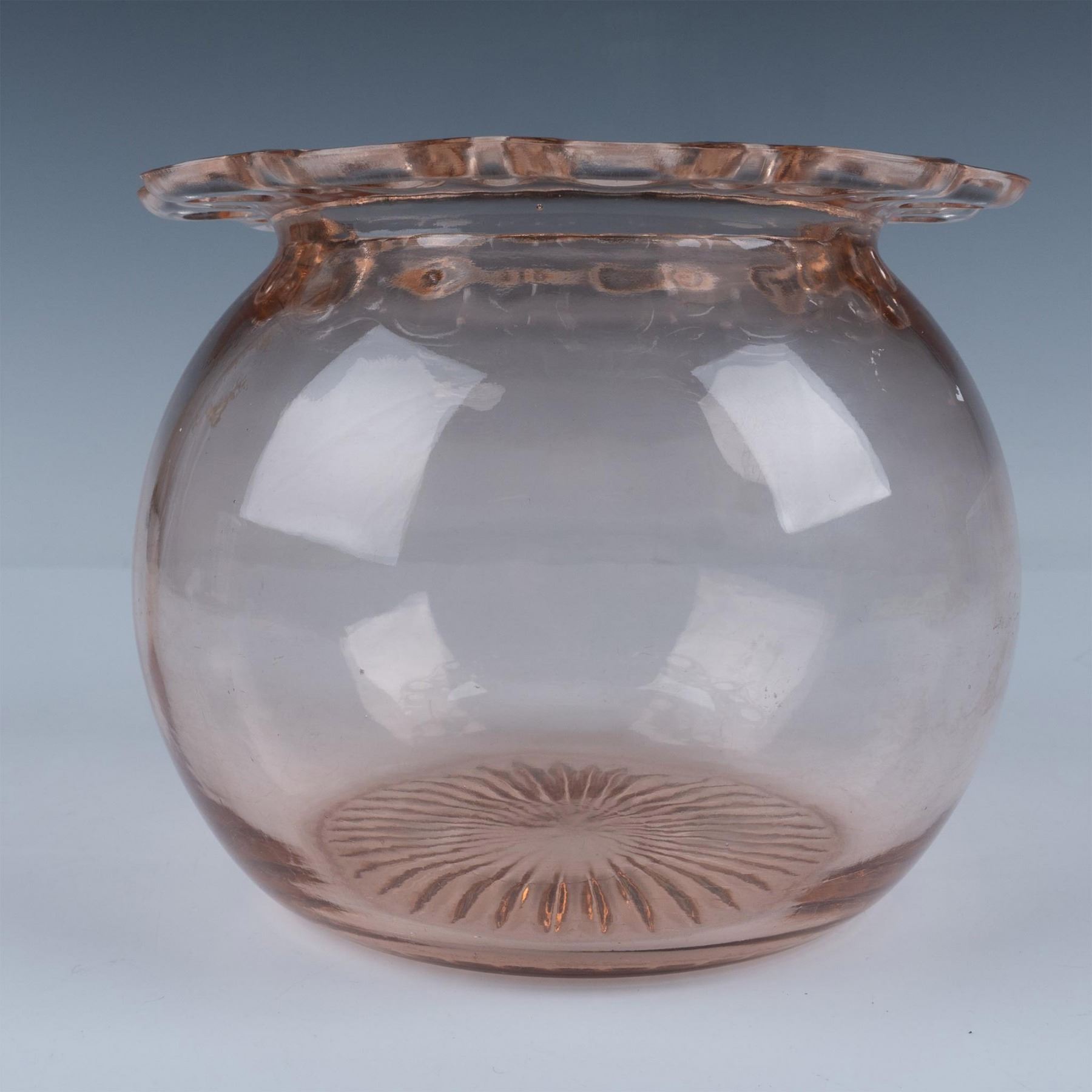 Old Colony Blush Pink Depression Glass Bowl w/ Lace Edge