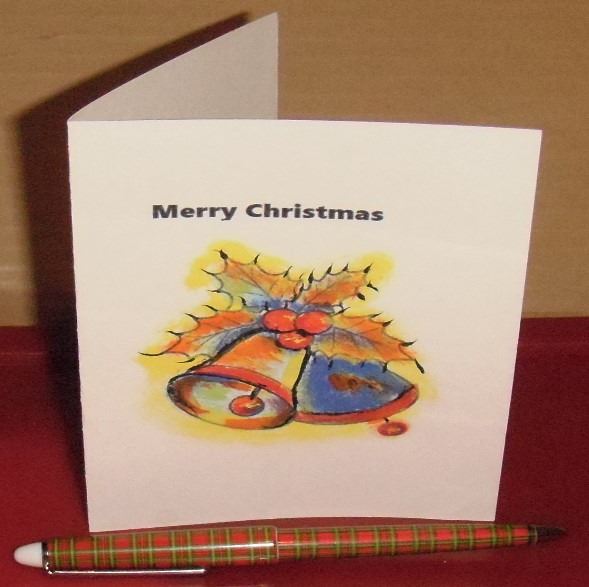 LangdonArt hand painted cards unique Christmas card - carte de Joyeux Noël