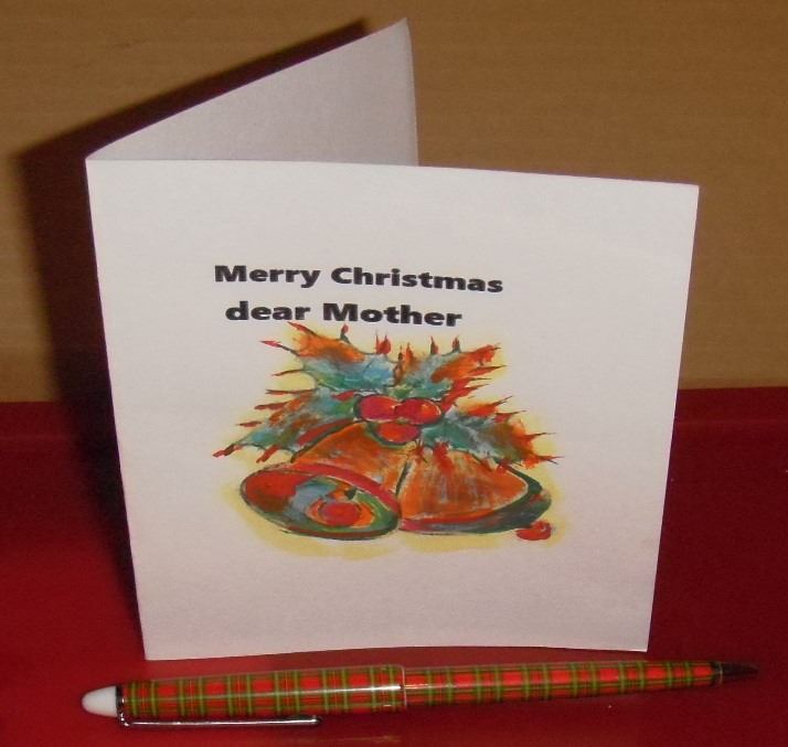 LangdonArt hand painted cards unique Christmas card - carte de Joyeux Noël