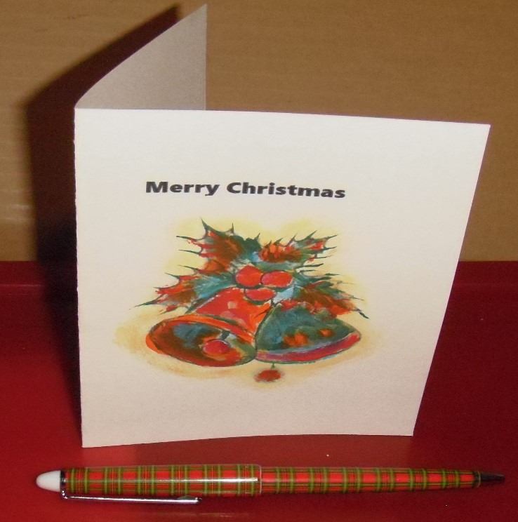 LangdonArt hand painted cards unique Christmas card - carte de Joyeux Noël