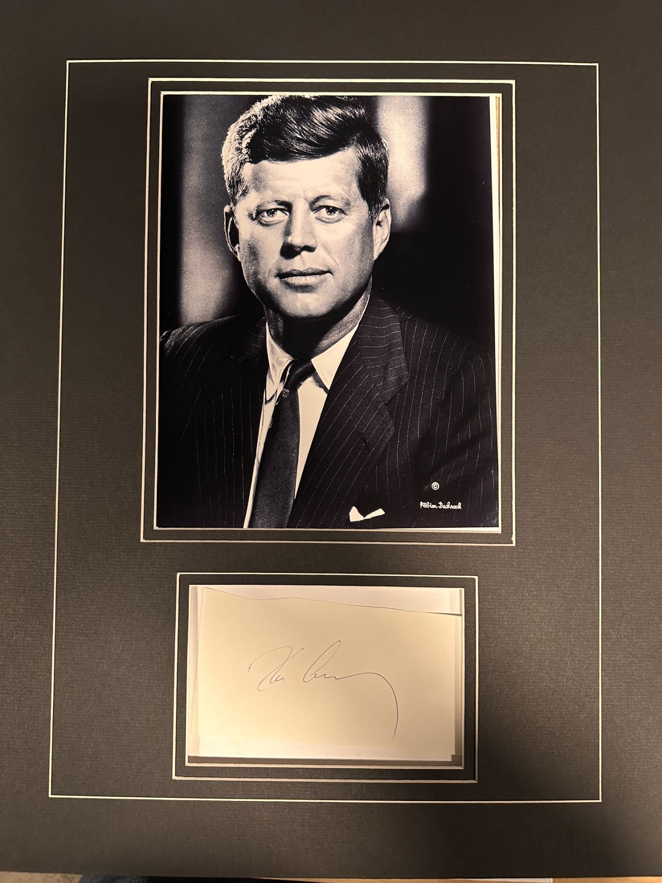 John f.Kennedy Autographed Display