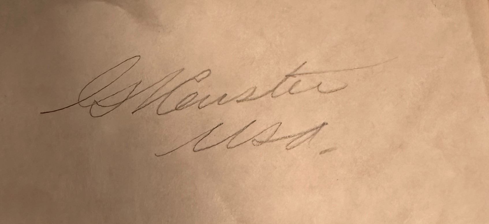 General Custer Autograph Page