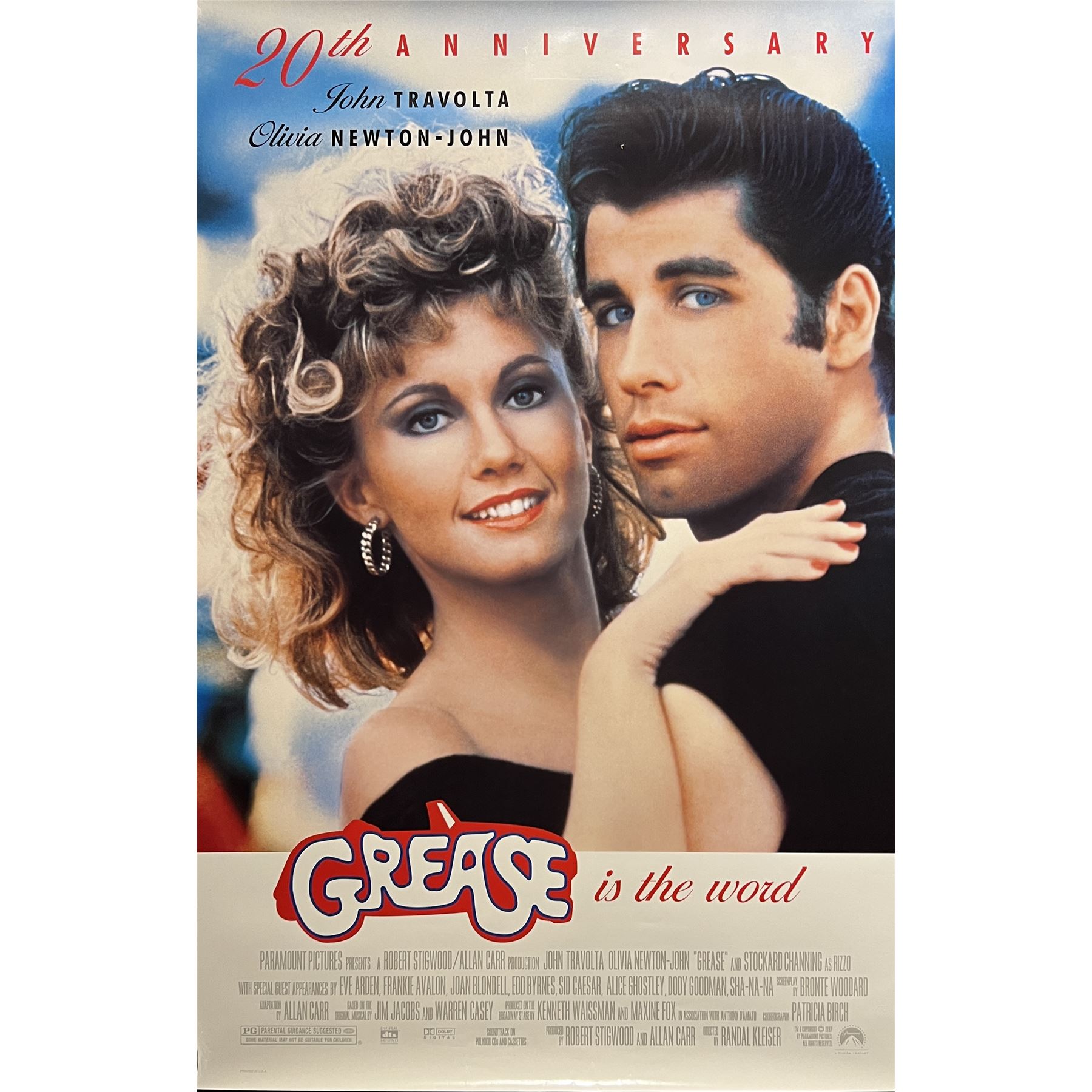 Grease 20th Anniversary Re-Release of Original Movie Poster