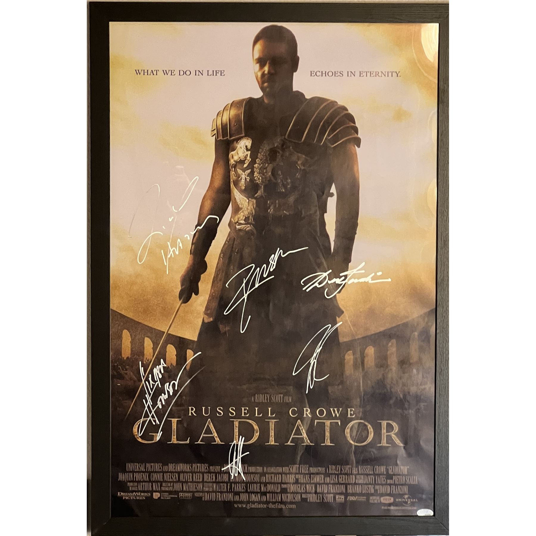 Gladiator cast signed movie poster