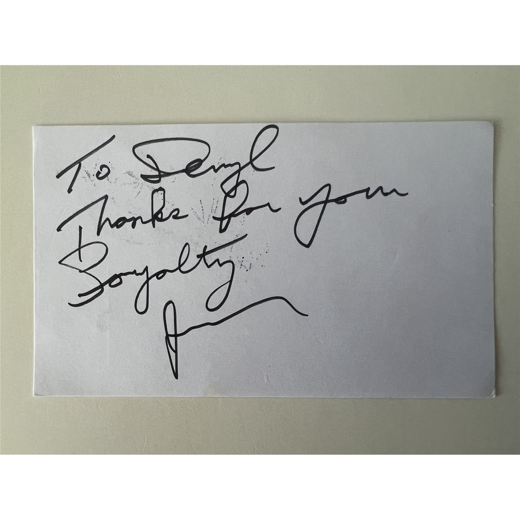 Singer Jay Black original signature