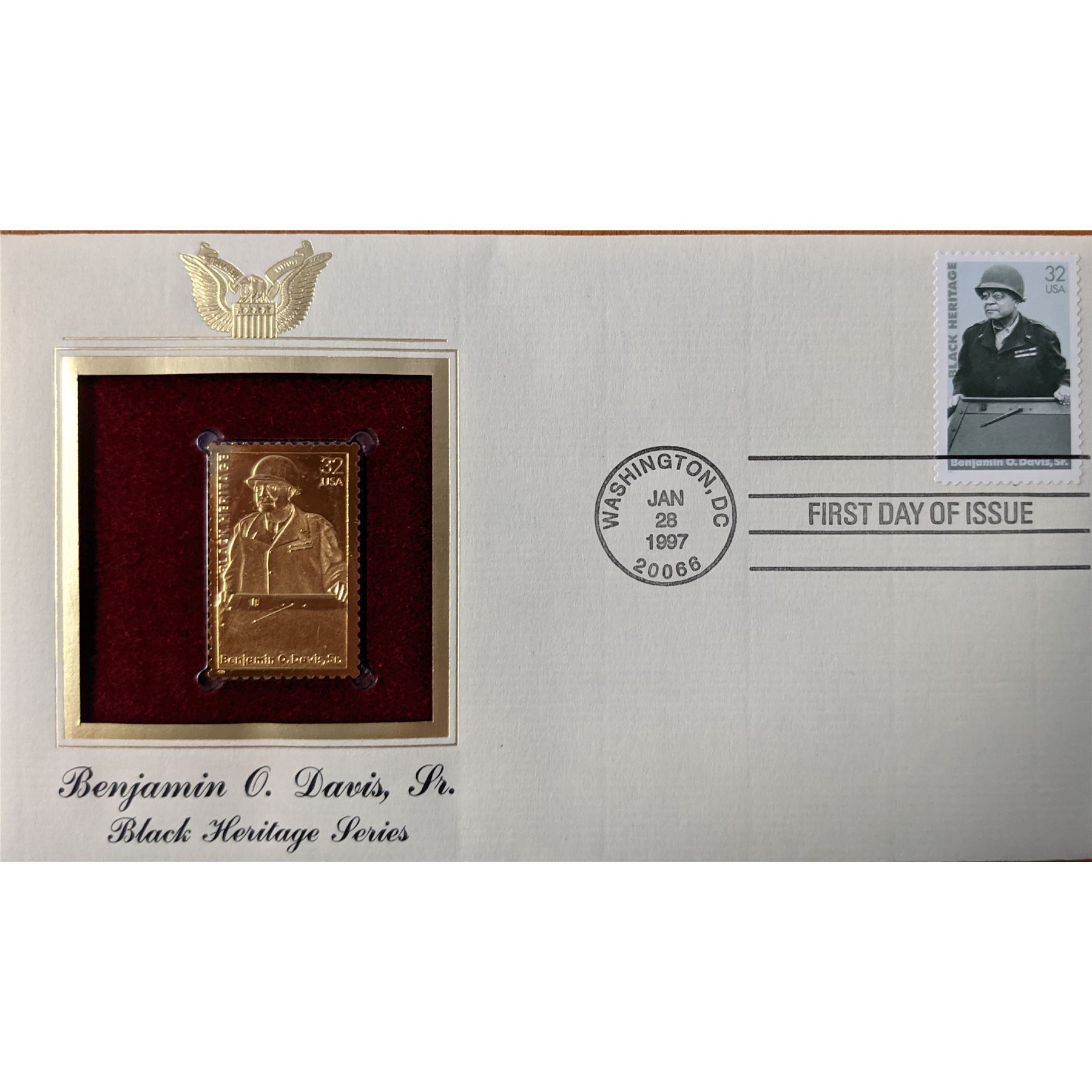 Black Heritage Series Benjamin O. Davis, Jr. Gold Stamp Replica First ...