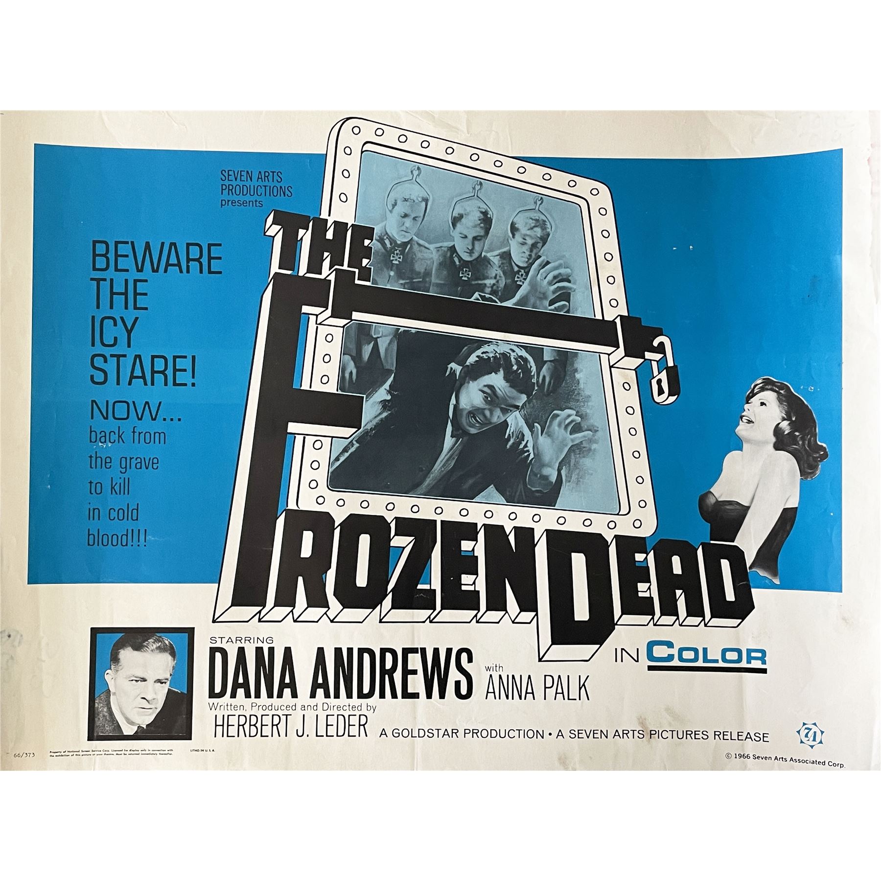 The Frozen Dead 1967 vintage movie poster