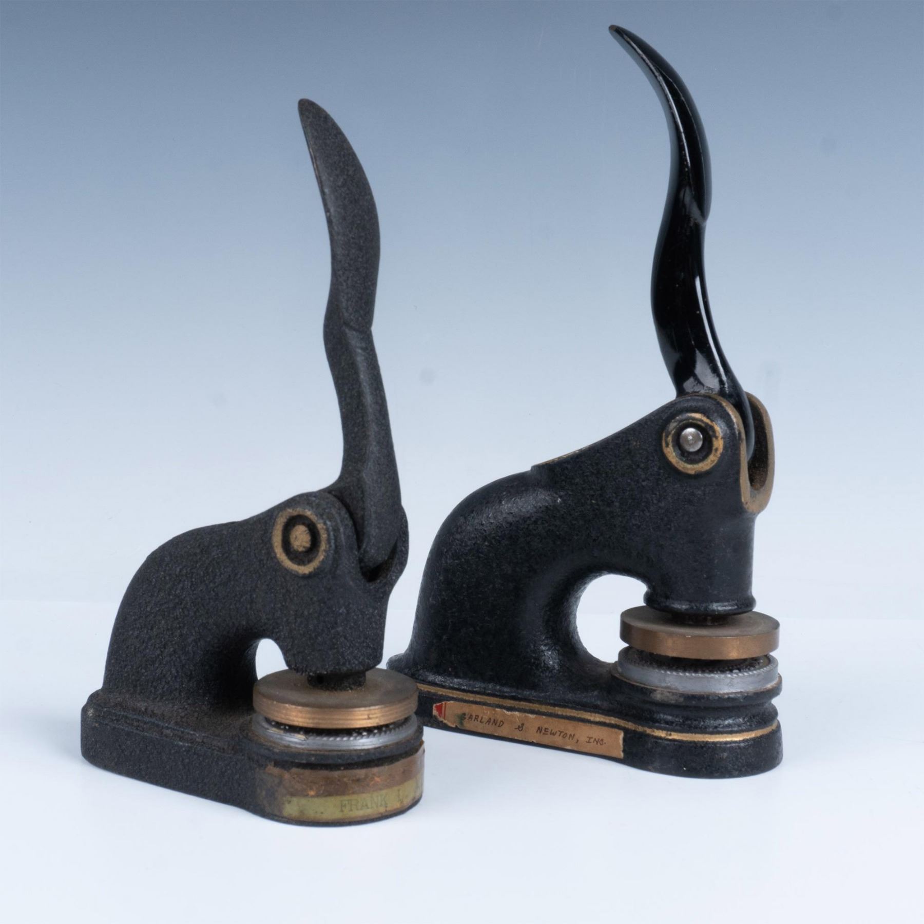 2pc Cast Iron Corporate Massachusetts Seal Embossers