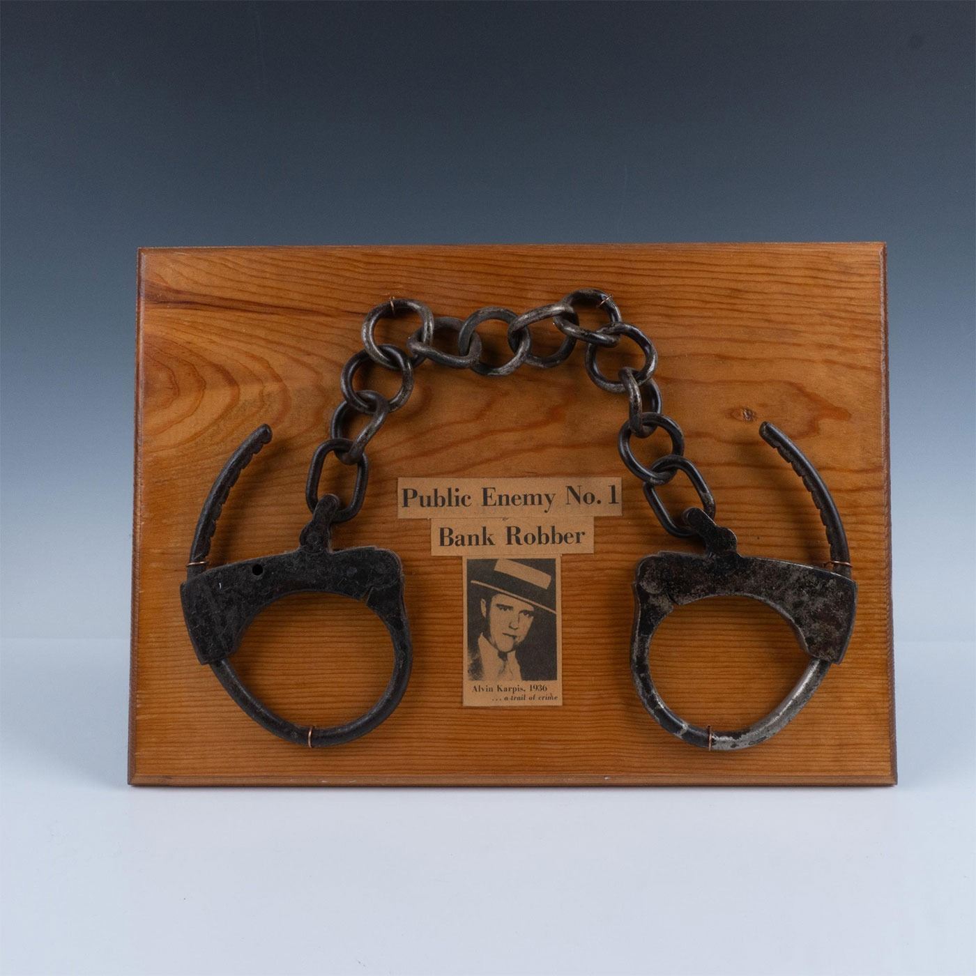 Alcatraz Prison Handcuffs, Alvin Karpis Public Enemy No.1