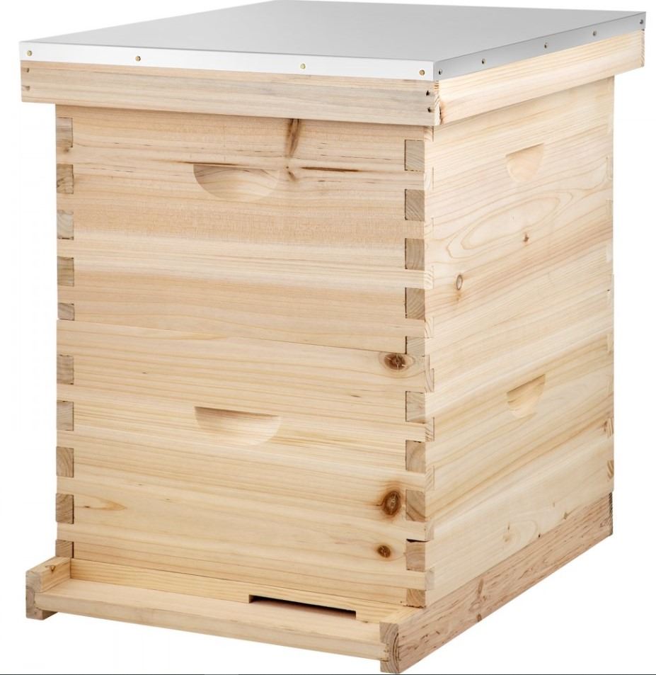 Bee Hive 20 Frame Beehive Box 10 Deep and 10 Medium Frames Langstroth Wooden Beehive Kit for Beginne