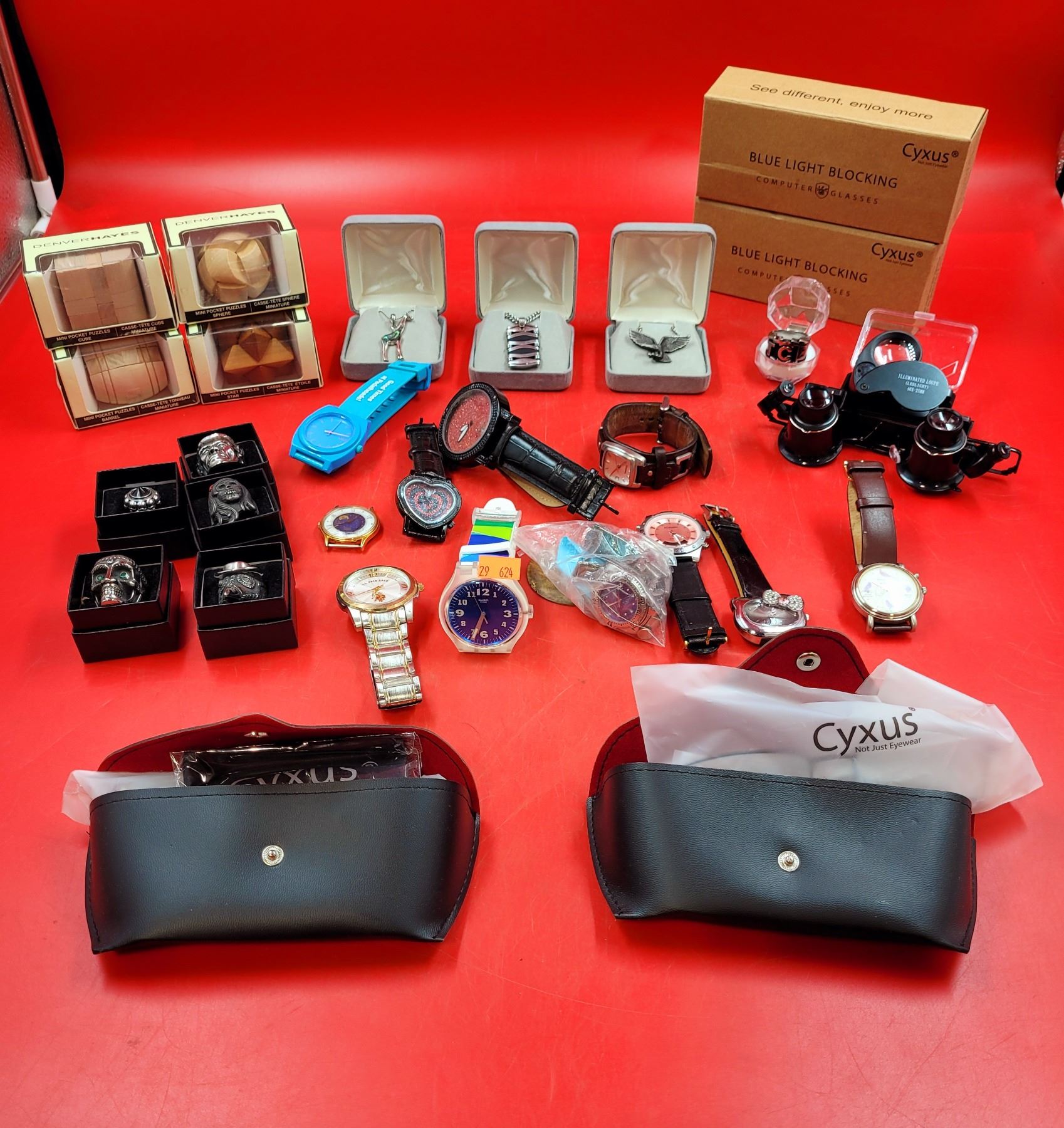Cyxus Jewelry Cases, Watches & Jewelry Lot