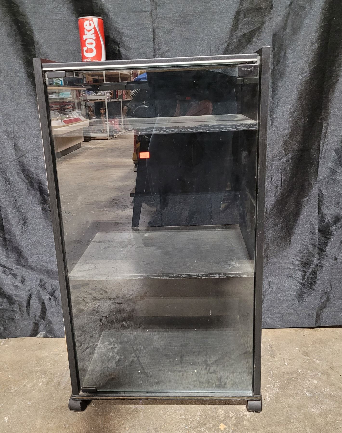 Rolling Glass Door Stereo Cabinet