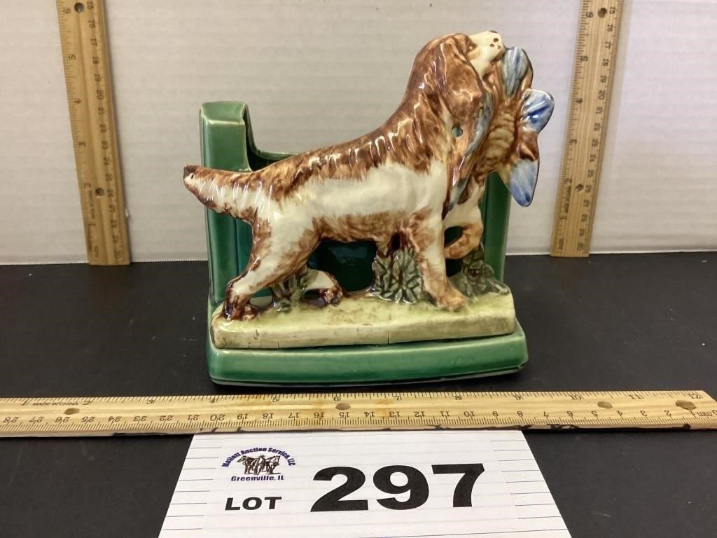 MCCOY POTTERY SPRINGER SPANIEL BOOKEND PLANTER