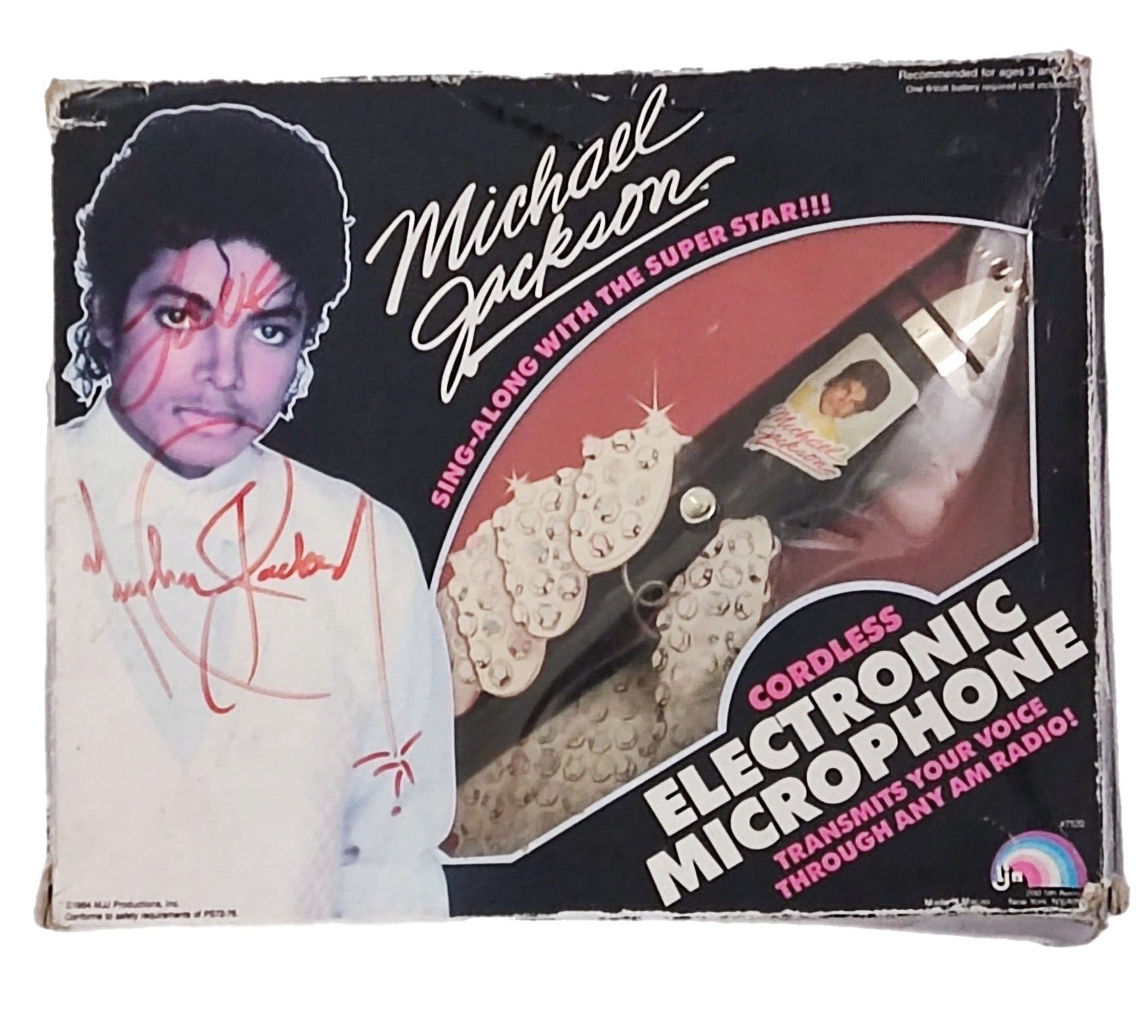 Michael Jackson signed 1984 Cordless Microphone box.