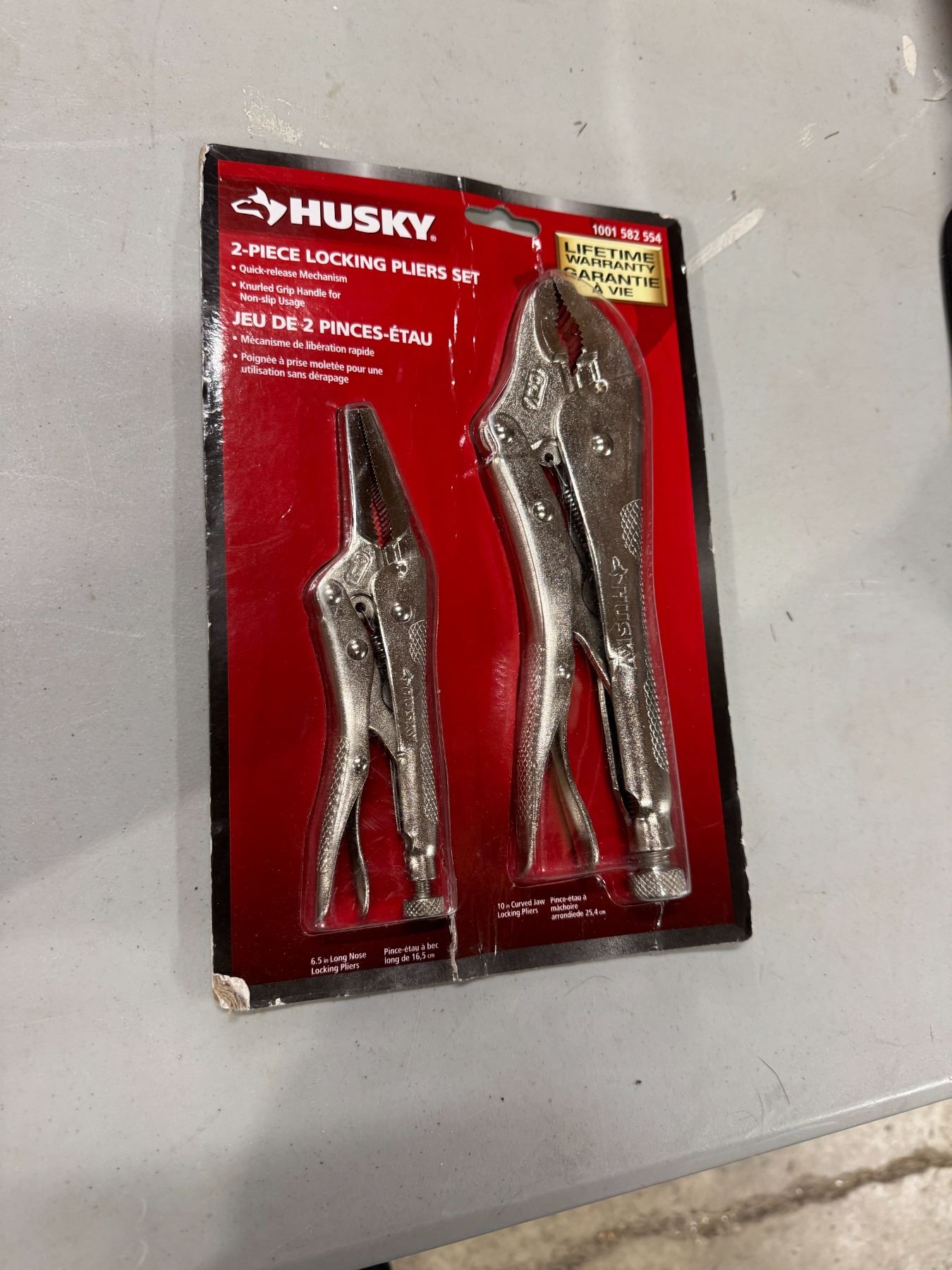 Husky 2 piece locking pliers set